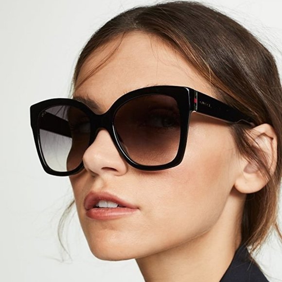 Gucci | Accessories | New Gucci Gg459s 00 Black Gray Gradient Cat Eye ...